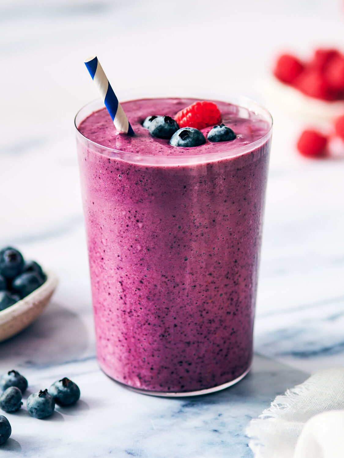 Best Blueberry Raspberry Smoothie - Evergreen Kitchen