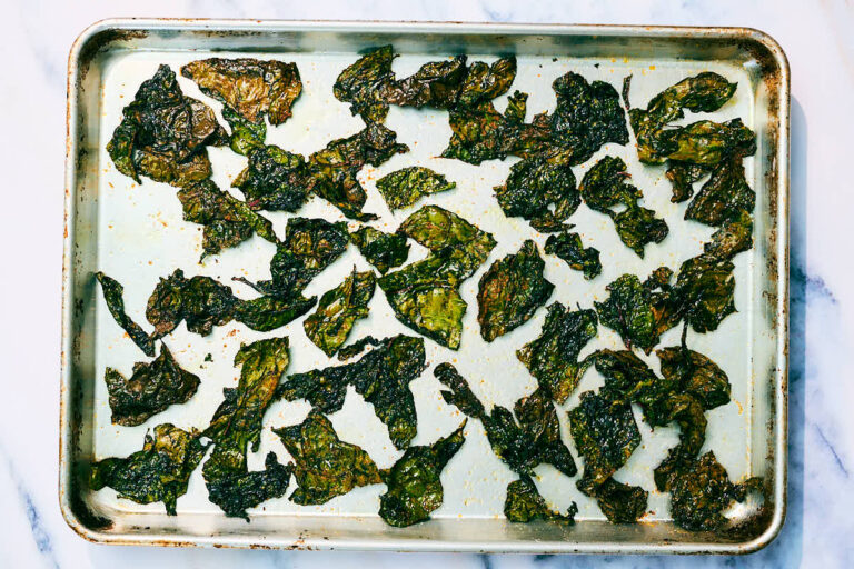 Crispy Baked Swiss Chard Chips - Evergreen Kitchen